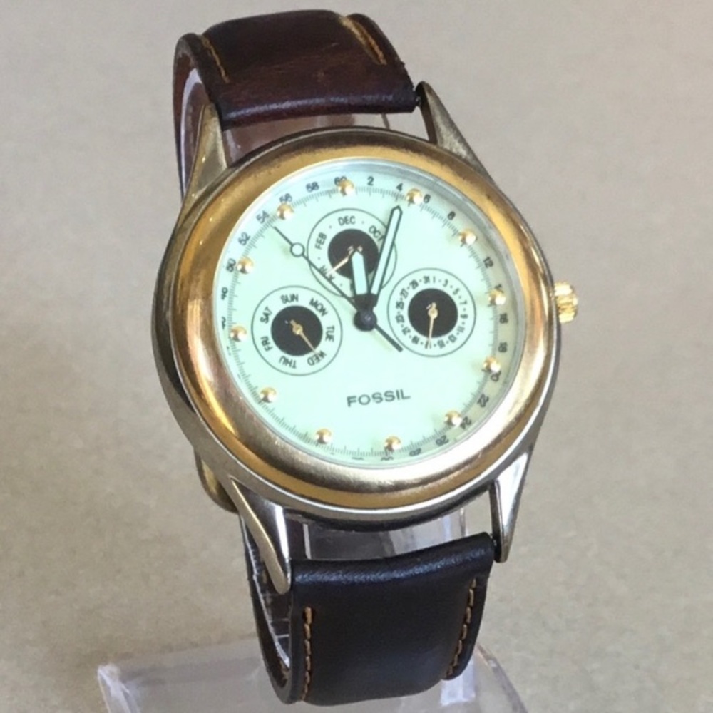 1995 Rare Fossil Chronograph Watch Bq-8473 - Gem